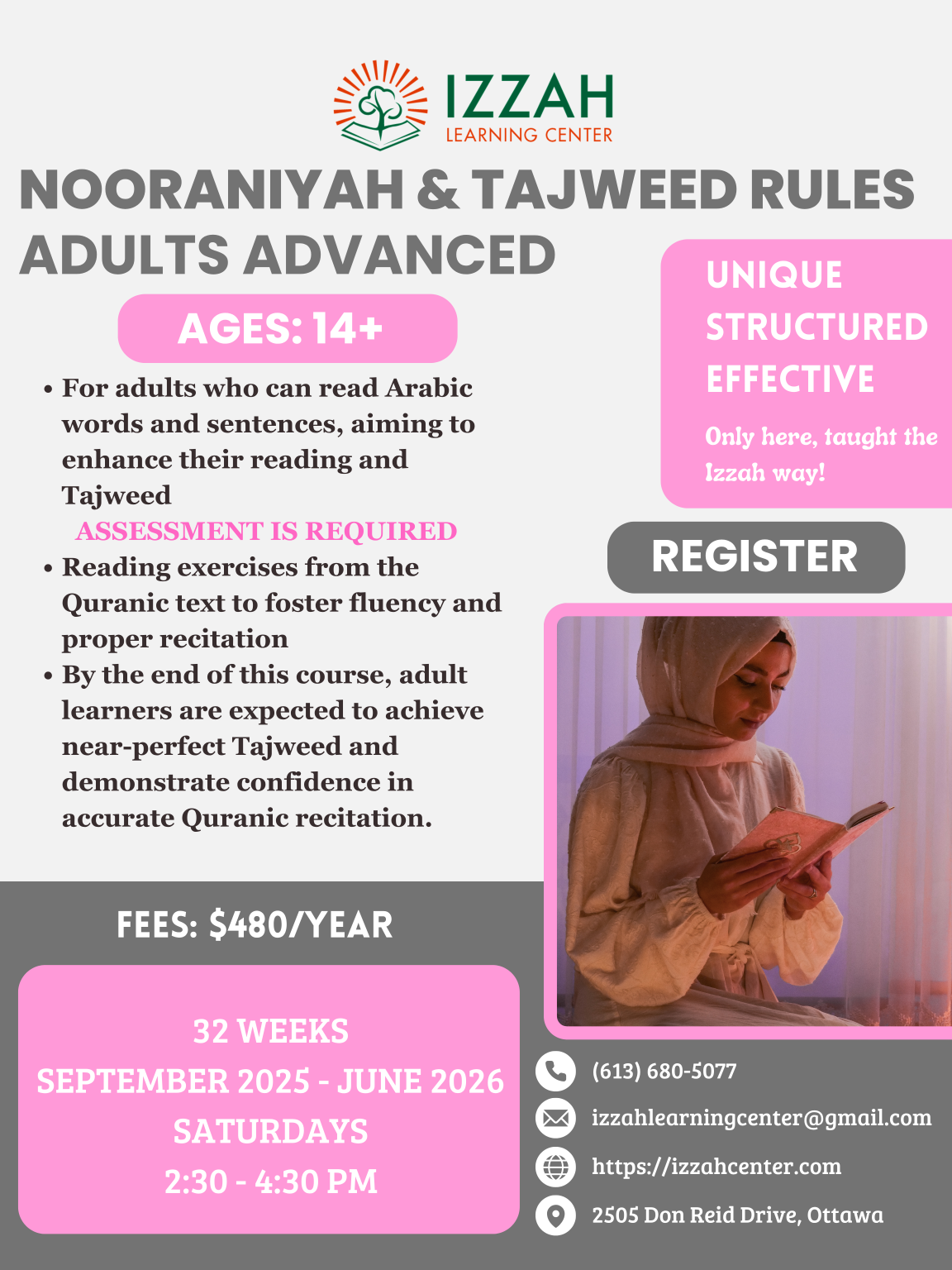 Nooraniyah & Tajweed Rules Adults Advanced – Izzah Learning Center